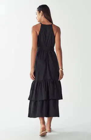 WILLA Lou Tiered Midi-length Dress - Black