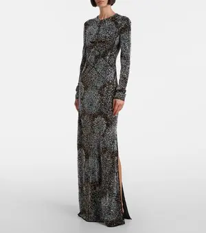 Rabanne Embellished Caped Gown