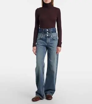AGOLDE Elson High-rise Wide-leg Jeans