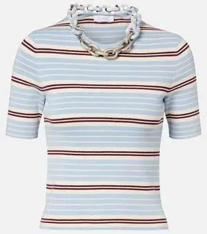 Rabanne Striped Chain Detail Top