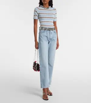 Rabanne Striped Chain Detail Top