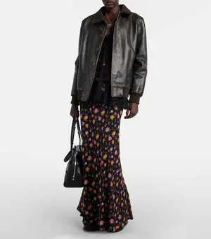 Dolce & Gabbana Floral Silk-blend Charmeuse Maxi Skirt