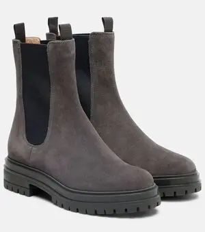 GIANVITO ROSSI Chester Suede Chelsea Boots - Grey