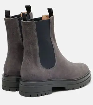 GIANVITO ROSSI Chester Suede Chelsea Boots - Grey