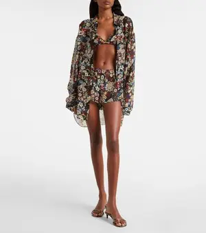 Khaite Talita Floral Silk Bra Top - Multicoloured