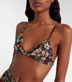 Khaite Talita Floral Silk Bra Top - Multicoloured