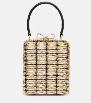 SELF-PORTRAIT Crystal-embellished Box Bag