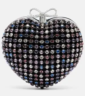 SELF-PORTRAIT Crystal-embellished Clutch - Multicoloured
