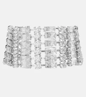 SELF-PORTRAIT Crystal-embellished Bracelet - Silver
