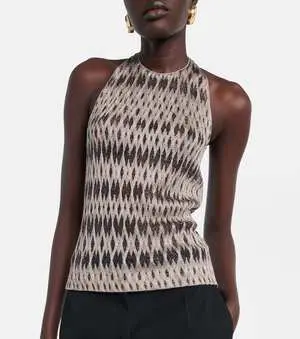 Missoni Halterneck Lamé Top - Beige