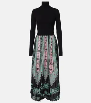 La DoubleJ Moondance Plisse Satin Midi Dress