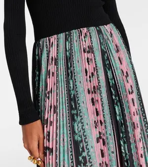 La DoubleJ Moondance Plisse Satin Midi Dress
