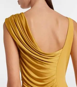 Versace Medusa '95 Draped Jersey Gown - Gold