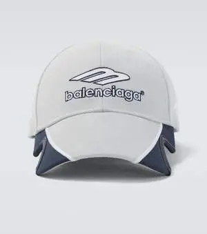Balenciaga Logo Cotton Baseball Cap - Grey