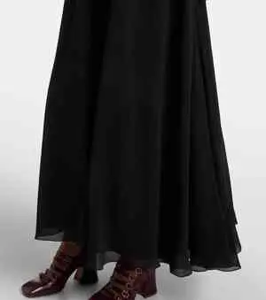 Chloé Embellished Open-back Silk Georgette Maxi Dress