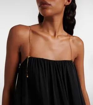 Chloé Embellished Open-back Silk Georgette Maxi Dress