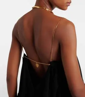 Chloé Embellished Open-back Silk Georgette Maxi Dress