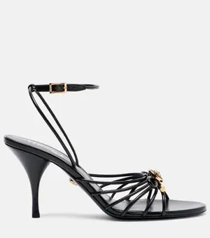 Versace Leather Slingback Sandals - Black