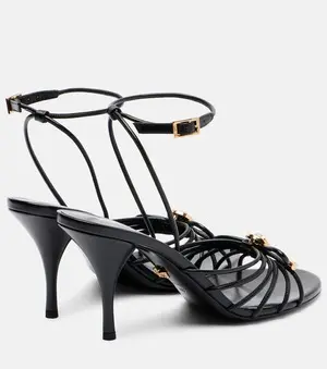 Versace Leather Slingback Sandals - Black