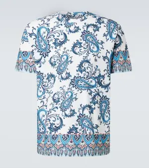 Etro Paisley Cotton T-shirt - Blue