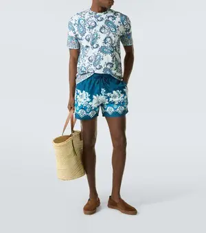 Etro Paisley Cotton T-shirt - Blue