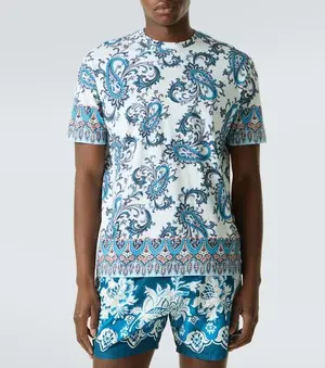 Etro Paisley Cotton T-shirt - Blue