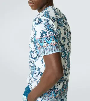 Etro Paisley Cotton T-shirt - Blue