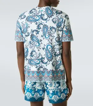 Etro Paisley Cotton T-shirt - Blue
