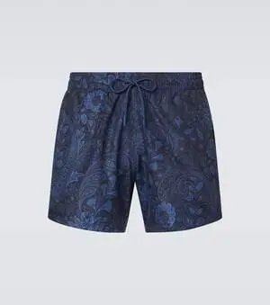 Etro Paisley Print Swim Trunks - Blue