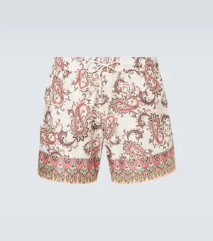 Etro Paisley Swim Trunks - Orange