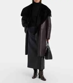 TOTEME Shearling-lined Leather Coat - Brown