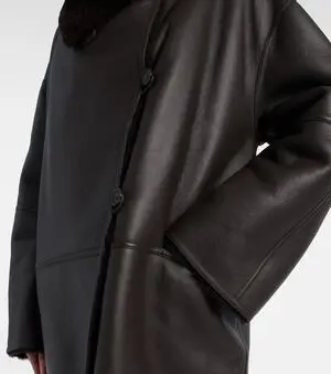 TOTEME Shearling-lined Leather Coat - Brown