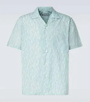 Canali Printed Cotton-blend Bowling Shirt