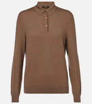 Loro Piana Luciole Cashmere-blend Polo Sweater - Brown