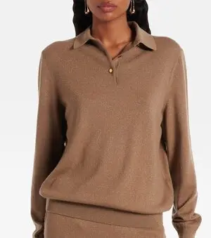 Loro Piana Luciole Cashmere-blend Polo Sweater - Brown