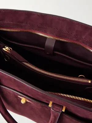 METIER Private Eye Medium Suede Tote With Turn Lock - Purple