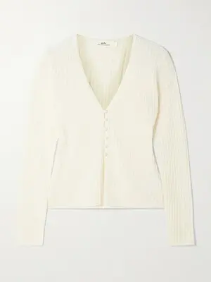 Arch4 Ribbed Organic Cashmere Cardigan
