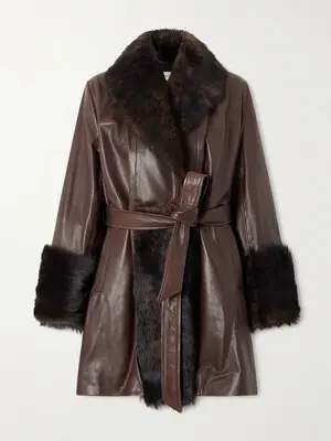 Nour Hammour Carmen Belted Shearling Jacket