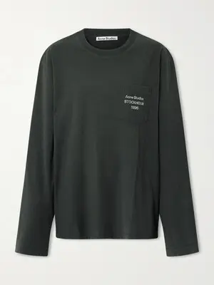 Acne Studios Printed Organic Cotton And Hemp-blend T-shirt - Black