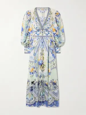 Camilla Crystal-embellished Printed Silk Maxi Dress
