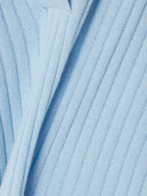 Arch4 Jennifer Ribbed Organic Cashmere Polo Shirt - Blue