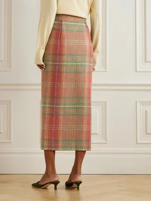 MARTA FERRI Cipriani Checked Wool Midi Skirt