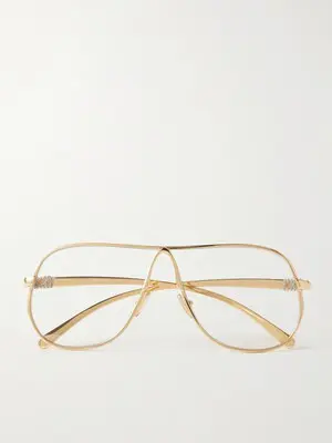 Miu Miu Aviator-style Optical Glasses - Gold