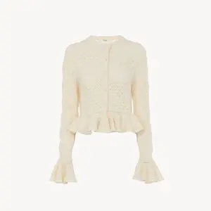 Ruffled knit cardigans