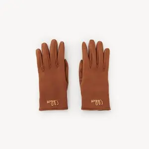 Chloé Leather Gloves - Clay Brown