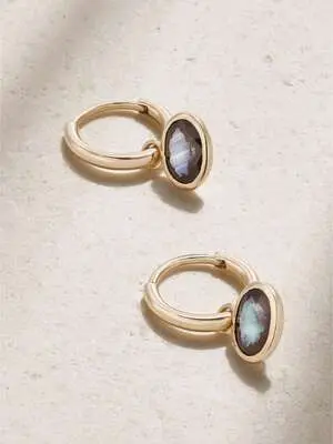 BY PARIAH Orbit 14-karat Gold Sapphire Hoop Earrings - Blue
