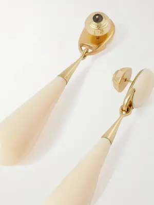 Dinosaur Designs Dew Drop Large Gold-tone Earrings - Neutrals