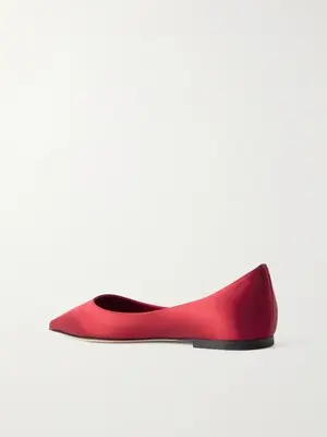 JIMMY CHOO Love Satin Ballerinas - Red