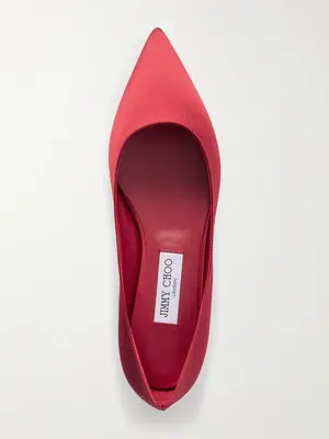 JIMMY CHOO Love Satin Ballerinas - Red
