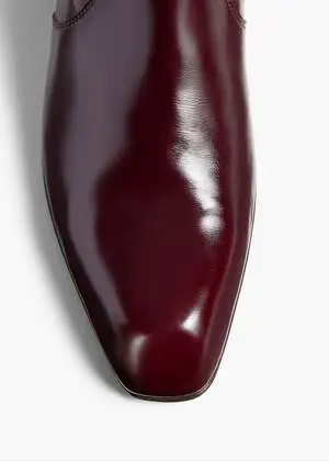 Khaite Colt Knee-high Boot In Glazed Leather - Bordeaux